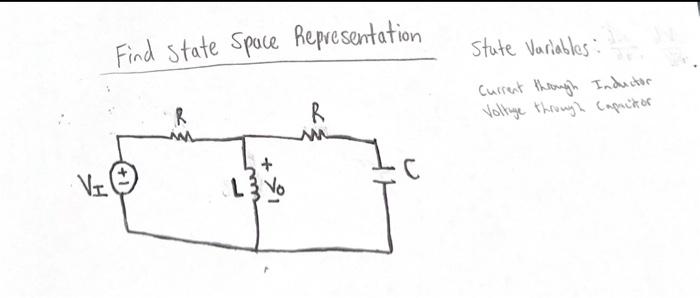 Solved Find the state space representation of the circuit. | Chegg.com