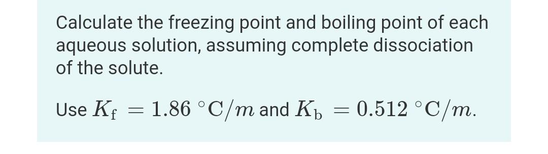 Solved Part A Calculate the freezing point of the solution | Chegg.com