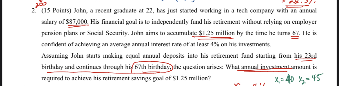 Solved ( 15 ﻿Points) ﻿John, a recent graduate at 22 , ﻿has | Chegg.com