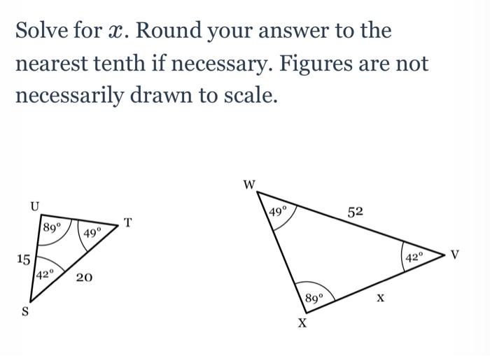 Solved Solve for X. Round your answer to the nearest tenth | Chegg.com