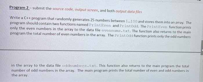 Solved Program 2 Submit The Source Code Output Screen And