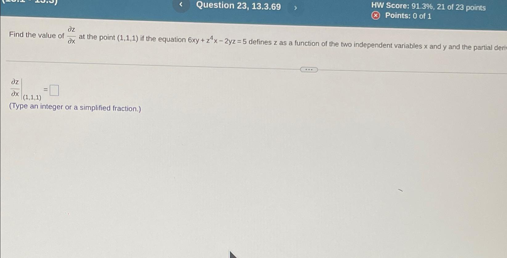 Solved Question 23, 13.3.69HW Score: 91.3%,21 ﻿of 23 | Chegg.com