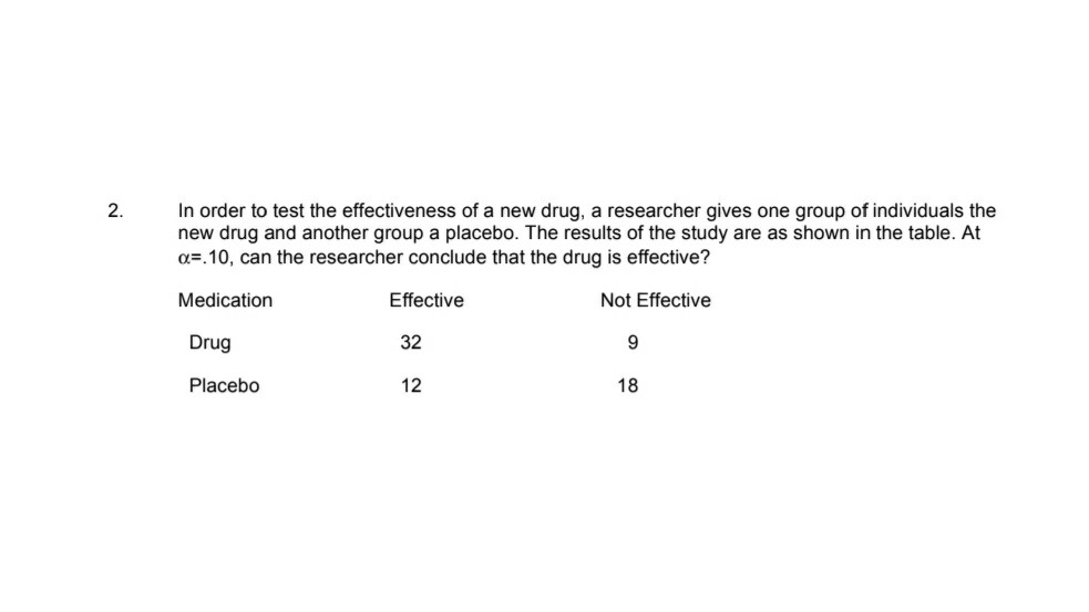 Solved In order to test the effectiveness of a new drug, a | Chegg.com