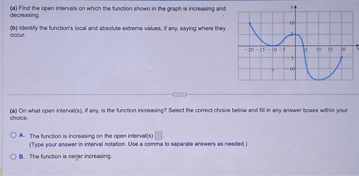 Solved (a) Find the open intervals on which the function | Chegg.com