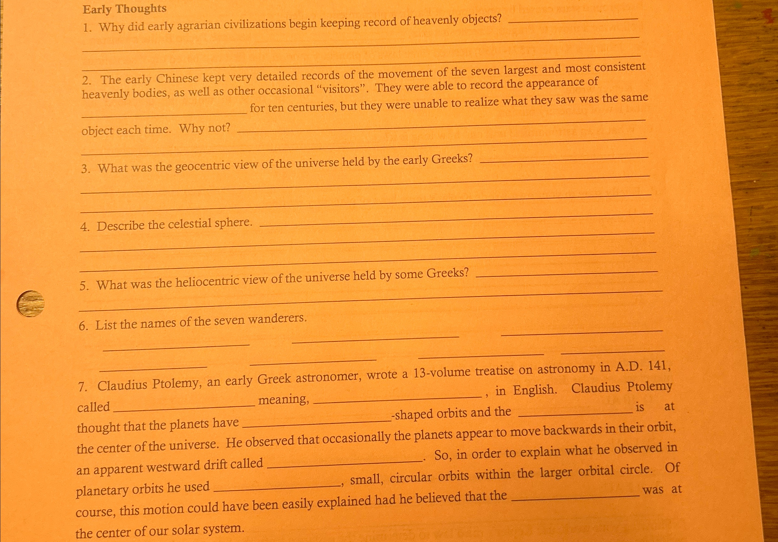 Solved Early ThoughtsWhy did early agrarian civilizations | Chegg.com