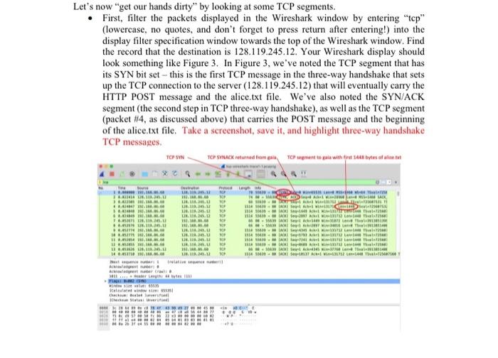 2. TCP Segments Analysis Before analyzing the | Chegg.com