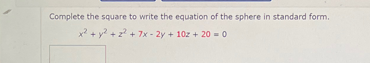 Solved Complete the square to write the equation of the | Chegg.com