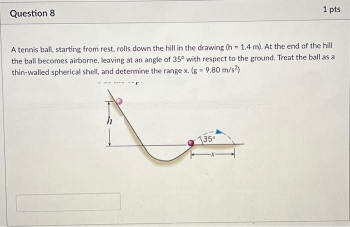 Solved A tennis ball, starting from rest, rolls down the | Chegg.com