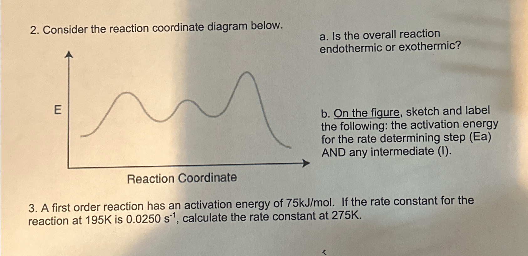 Solved Consider the reaction coordinate diagram below.a. ﻿Is | Chegg.com