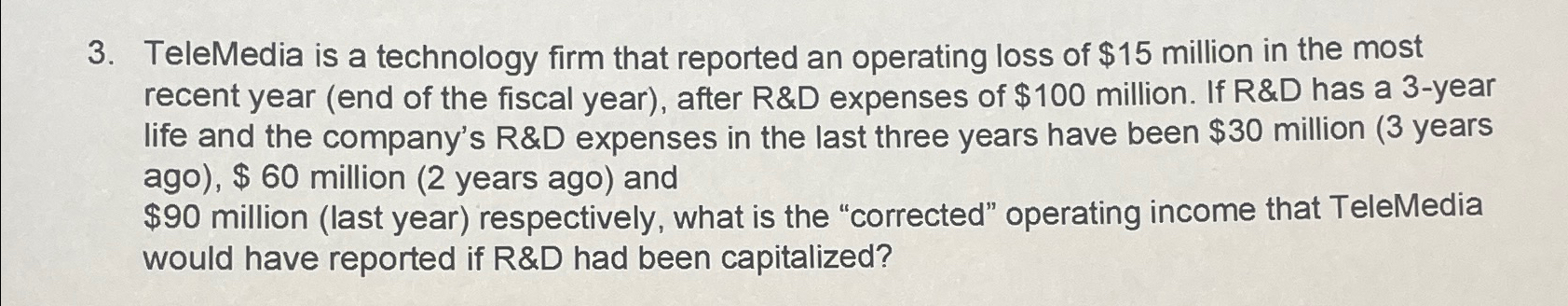 Solved TeleMedia is a technology firm that reported an | Chegg.com