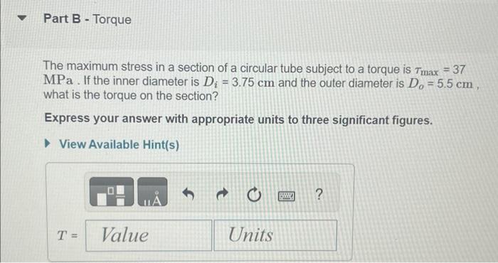 Solved A cross section of a solid circular rod is subject to | Chegg.com