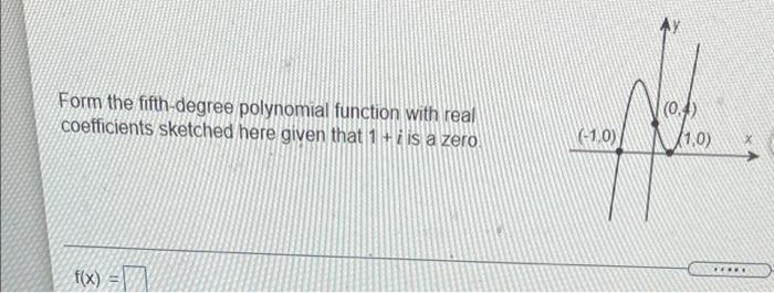 Solved Form the fifth-degree polynomial function with real | Chegg.com