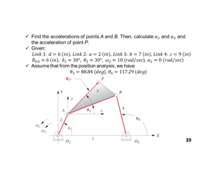 Solved Find the accelerations of points A and B. Then, | Chegg.com