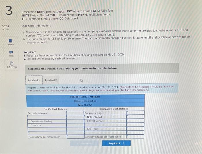 Solved Problem 4.3A (Algo) Prepare the bank reconciliation | Chegg.com
