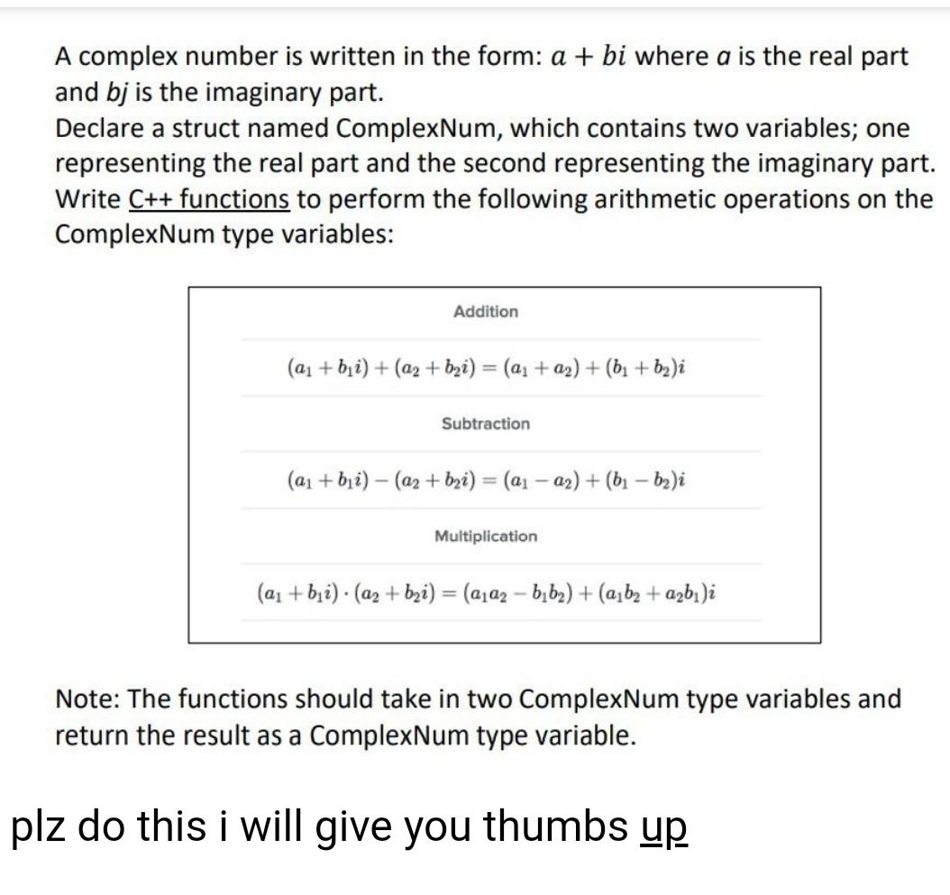 Solved A complex number is written in the form: a + bi where | Chegg.com
