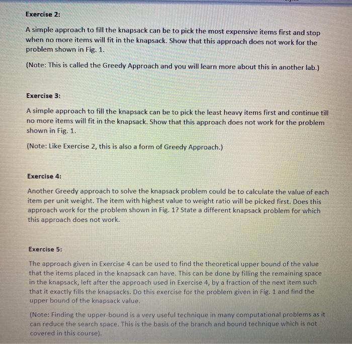 Solved ?. Ay Knapsack Problem Example of a one-dimensional | Chegg.com