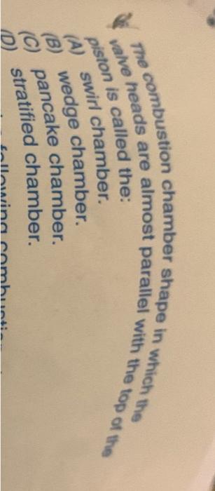 Solved ASE-Type Questions X1. Vehicle engine classifications | Chegg.com