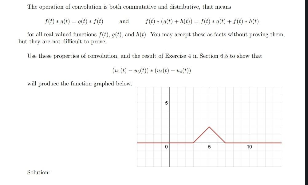 The operation of convolution is both commutative and | Chegg.com