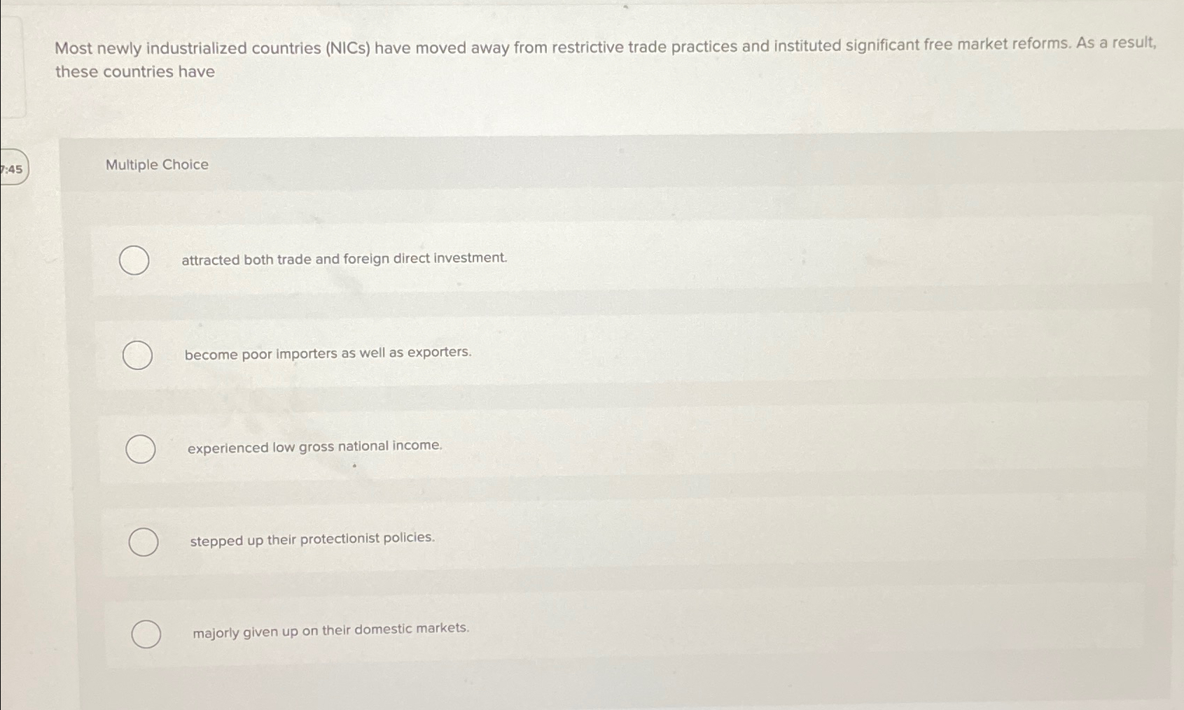 Solved Most newly industrialized countries (NICs) ﻿have | Chegg.com