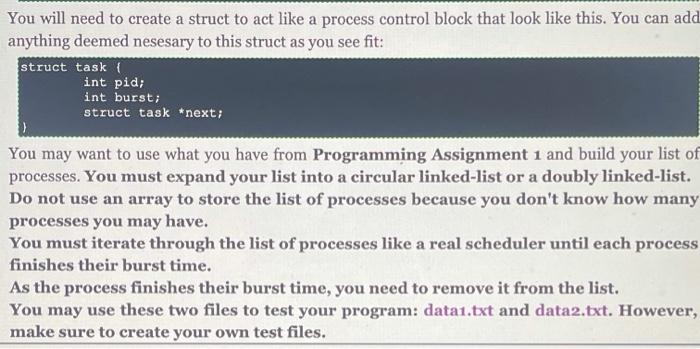 Solved You will write a program (name it scheduler.c) that | Chegg.com