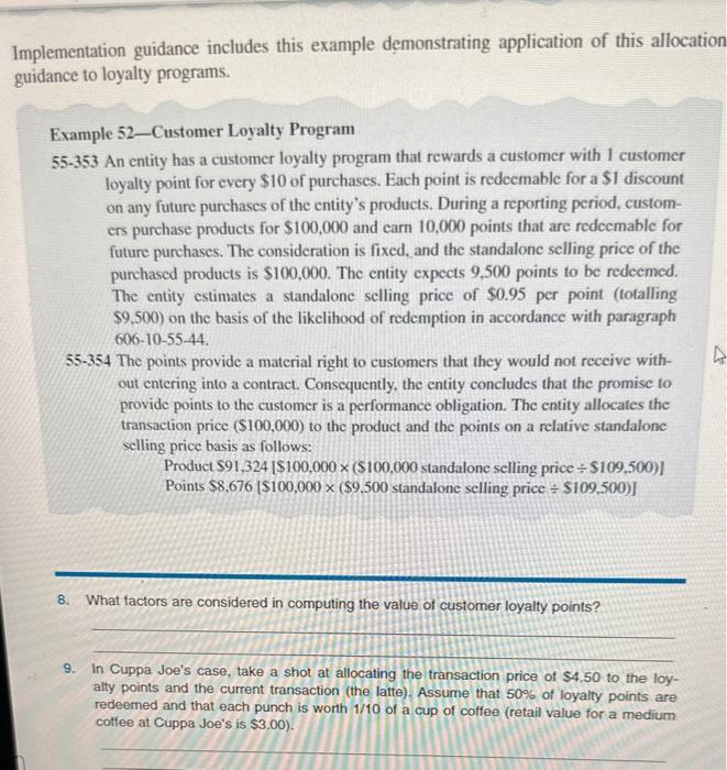 Solved Implementation guidance includes this example | Chegg.com