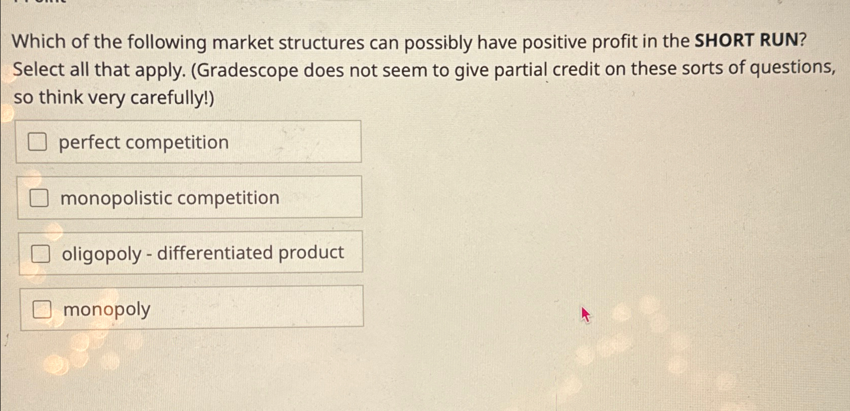 Solved Which of the following market structures can possibly | Chegg.com