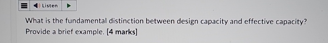 Solved ListenWhat is the fundamental distinction between | Chegg.com