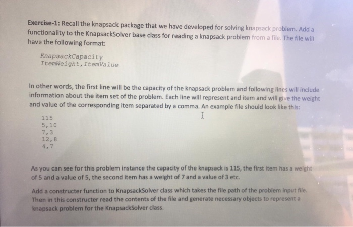 Exercise-1: Recall the knapsack package that we have | Chegg.com