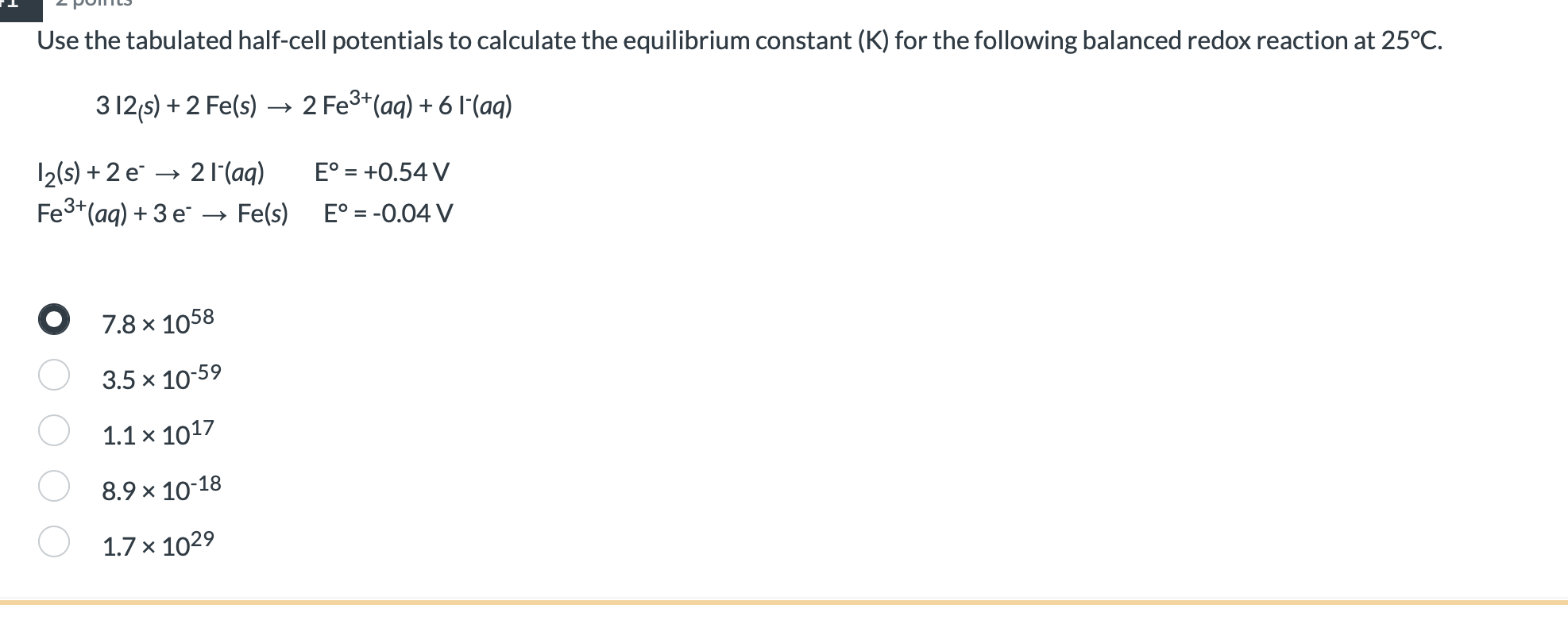 Use the tabulated half-cell potentials to calculate | Chegg.com