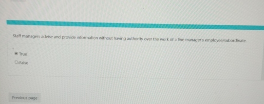 Solved Staff managers advise and provide information without | Chegg.com