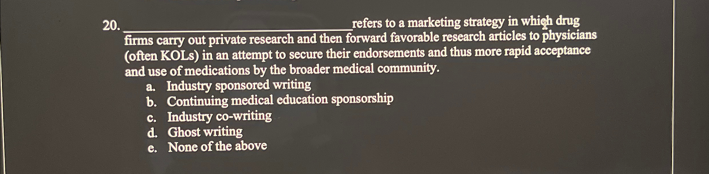 Solved q, ﻿refers to a marketing strategy in which drug | Chegg.com
