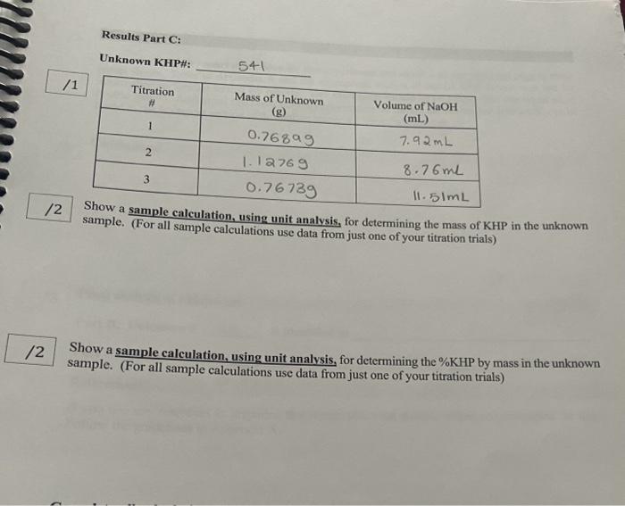 Solved Sample For All Sample Calculations Use Data From Chegg