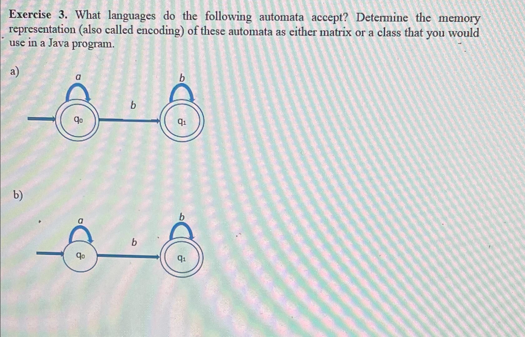Solved Exercise 3. ﻿What languages do the following automata | Chegg.com