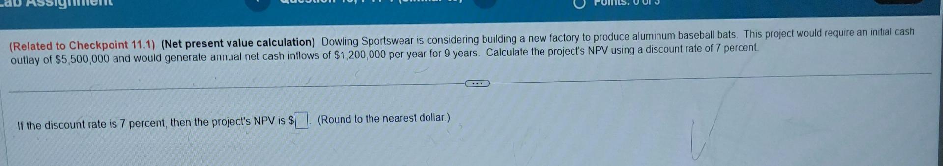 Solved (Related to Checkpoint 11.1) (Net present value | Chegg.com