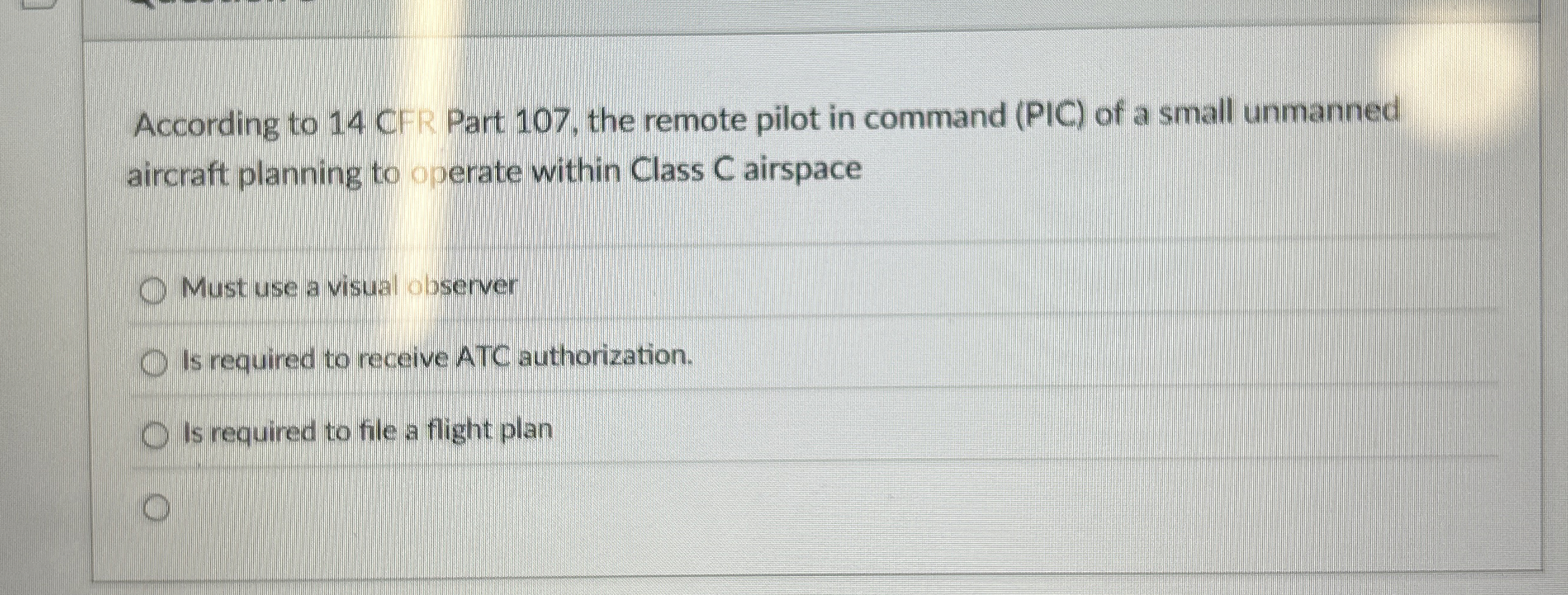 Solved According to 14 ﻿CFR Part 107, ﻿the remote pilot in | Chegg.com