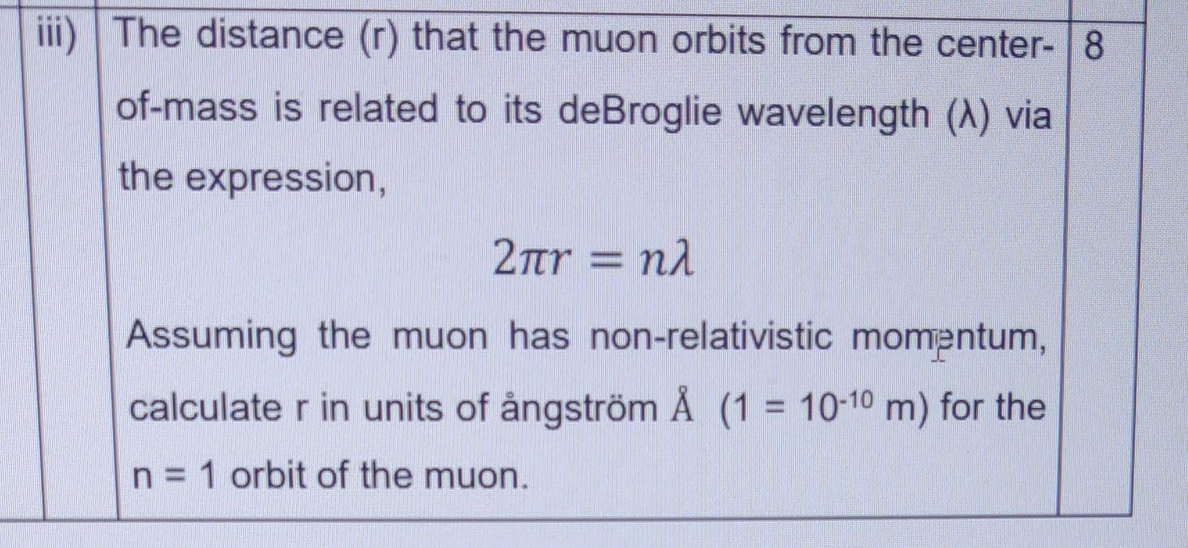 Solved Muonic hydrogen (Hμ) consists of a negatively charged | Chegg.com