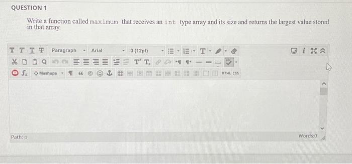Solved QUESTION 1 Write a function called maximum that | Chegg.com