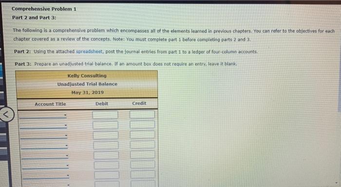 Comprehensive Problem 1 Part 2 and Part 3: The | Chegg.com