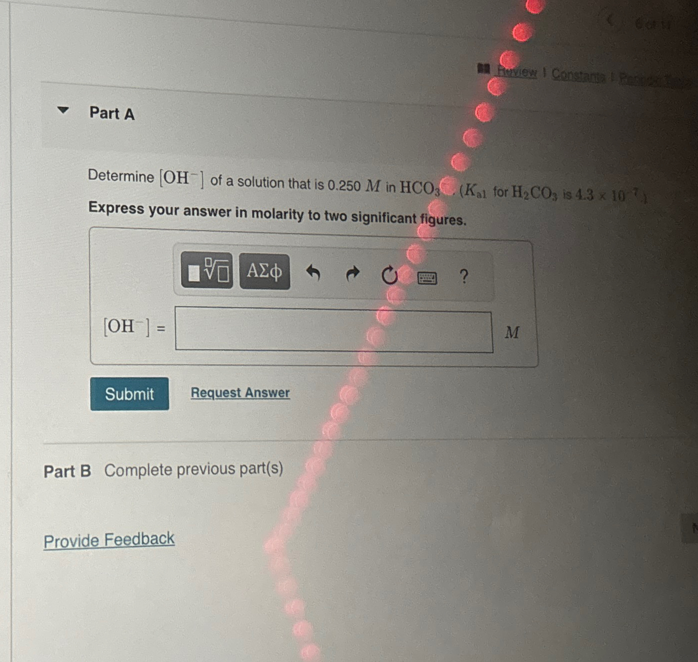 Solved Part Adetermine Oh Of A Solution That Is 0 250m ﻿in