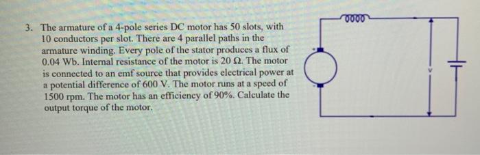 Solved 0000 3. The armature of a 4-pole series DC motor has | Chegg.com