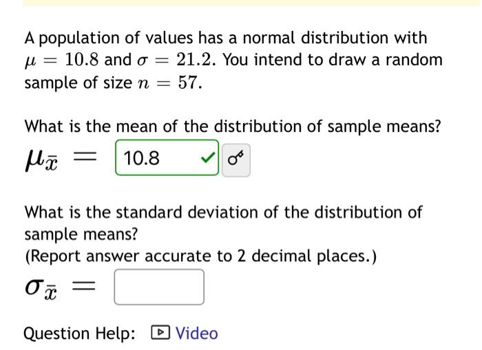 Solved A population of values has a normal distribution with | Chegg.com