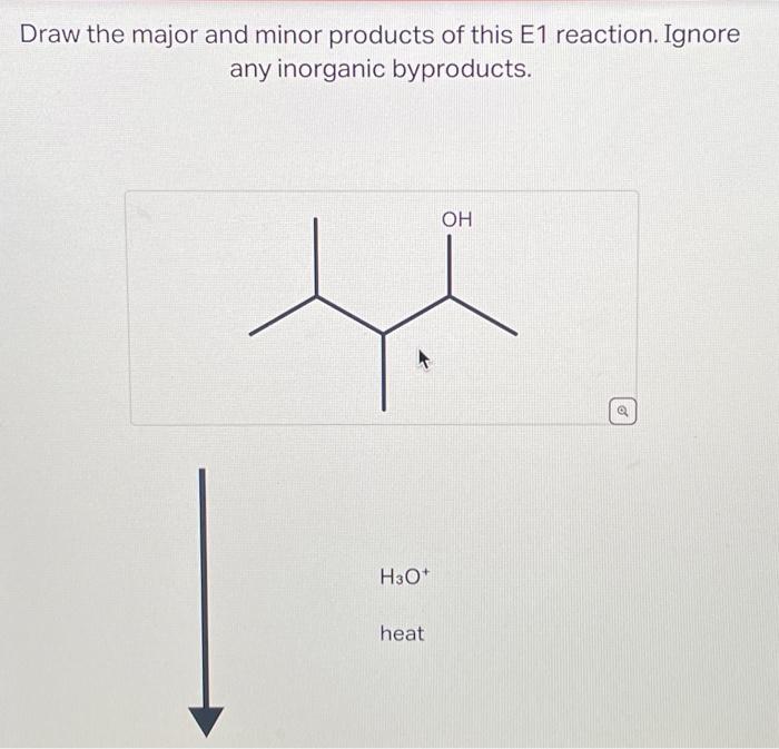 Solved Draw the major and minor products of this E1 | Chegg.com