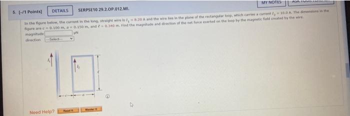 Solved 2 [ 21 Points] DETALS SERPSE 10 29.1. P.001. Nowed | Chegg.com