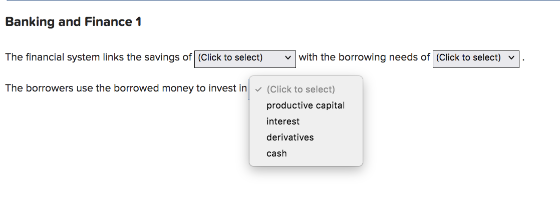 Solved Banking and Finance 1The financial system links the | Chegg.com