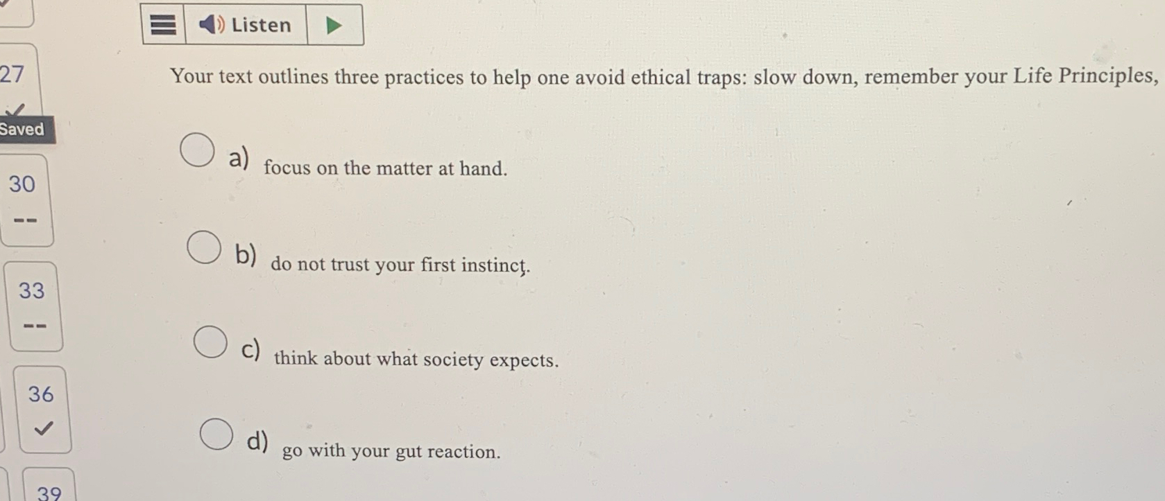 Solved Your text outlines three practices to help one avoid | Chegg.com