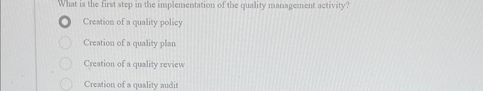 Solved What is the first step in the implementation of the | Chegg.com