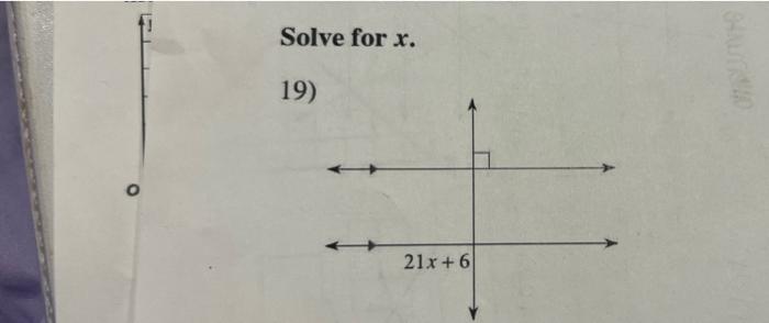 Solved Solve for x 19 | Chegg.com