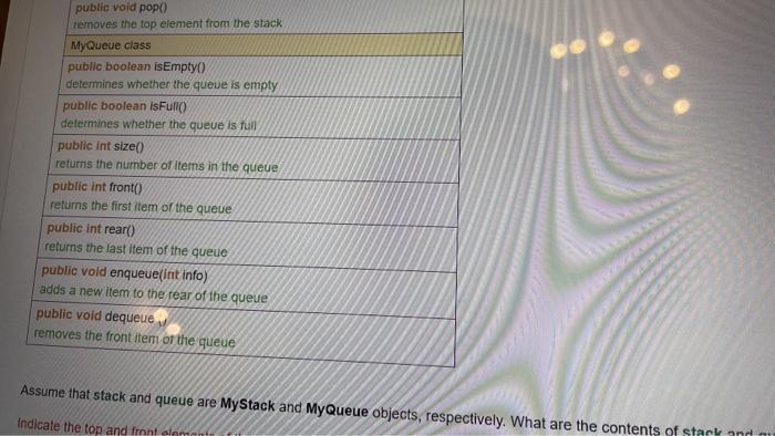 Solved Consider the following definitions of MyStack and | Chegg.com