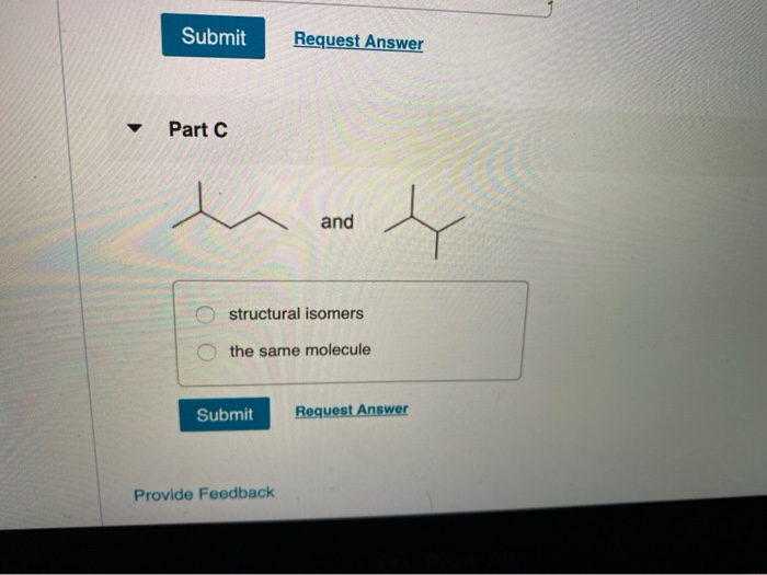 Solved Part A CH3 CH3 CH3-C-CH3 and CH-CH2-CH3 CH3 CH3 | Chegg.com