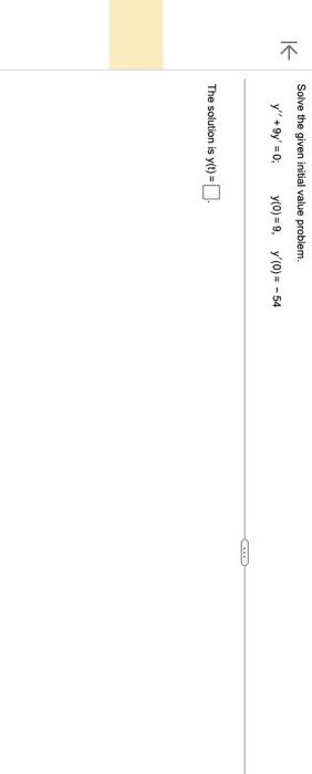Solved Solve the given initial value problem. | Chegg.com